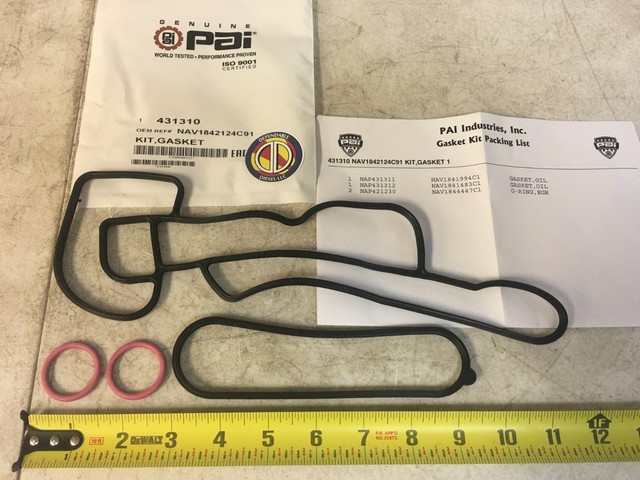 International Dt466e Oil Cooler Housing Gasket Kit Pai # 431310 Ref ...