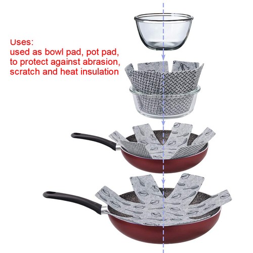 15X Pan Pot Protectors Felt Scratchs-proof Padded Divider Pad Protect ...