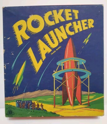 RARE Vintage American Toys Rocket Launcher, Space Rocket Tin Target ...