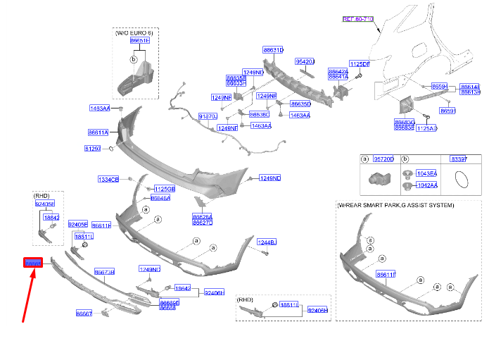 KIA SORENTO MQ4 MK4 Rear Bumper Skid Plate 86671P2000 NEW GENUINE ...