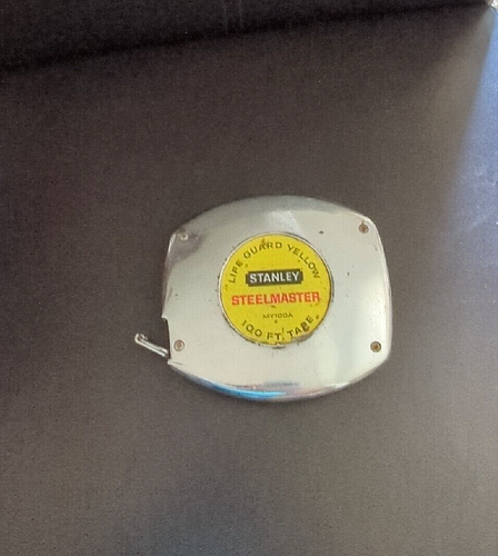 Stanley Steelmaster Life Guard Yellow 100 Ft. Tape MY100A Manual Rewind ...