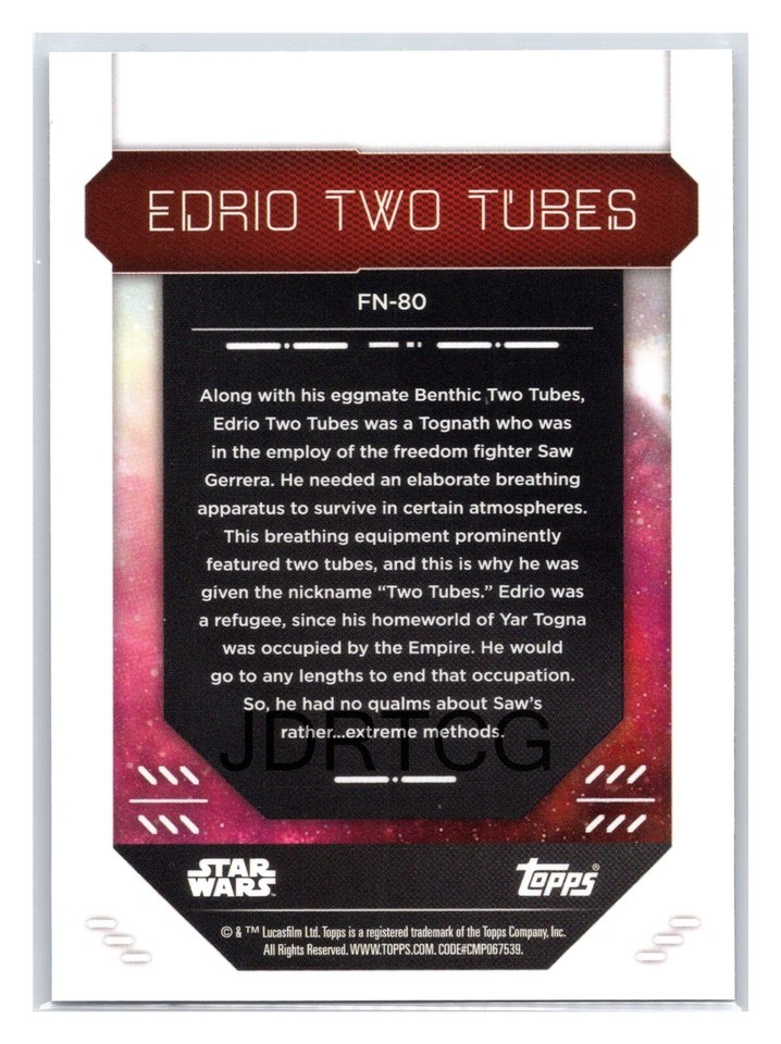 Star Wars 2023 Topps Finest Base FN-80 Edrio Two Tubes | eBay