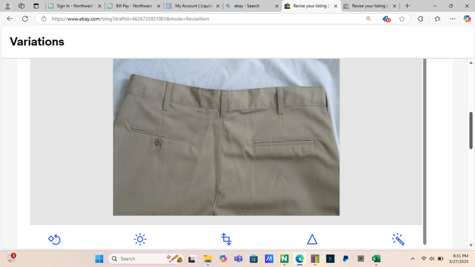 Men Pants work uniform khaki tan 28 29 31 32 33 34 40 42 46 48 50 unhem ...
