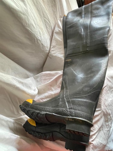 MENS 6 STEEL TOE SHANK RUBBER HIP WADERS WORK SAFETY BOOTS | eBay