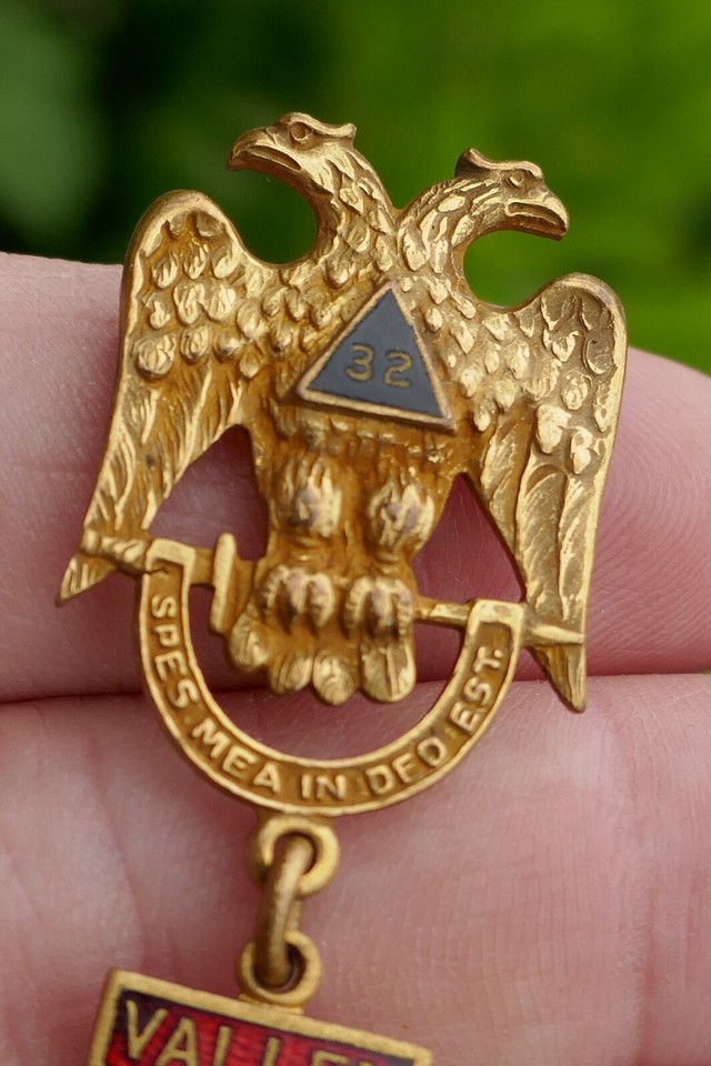 1907 Scottish Rite 32nd Degree Dayton Masonic Enameled Medal / Badge | eBay