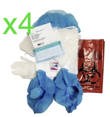 4 Pack Morrison Medical #6300 Protection Isolation Kit PPE Gown Gloves ...