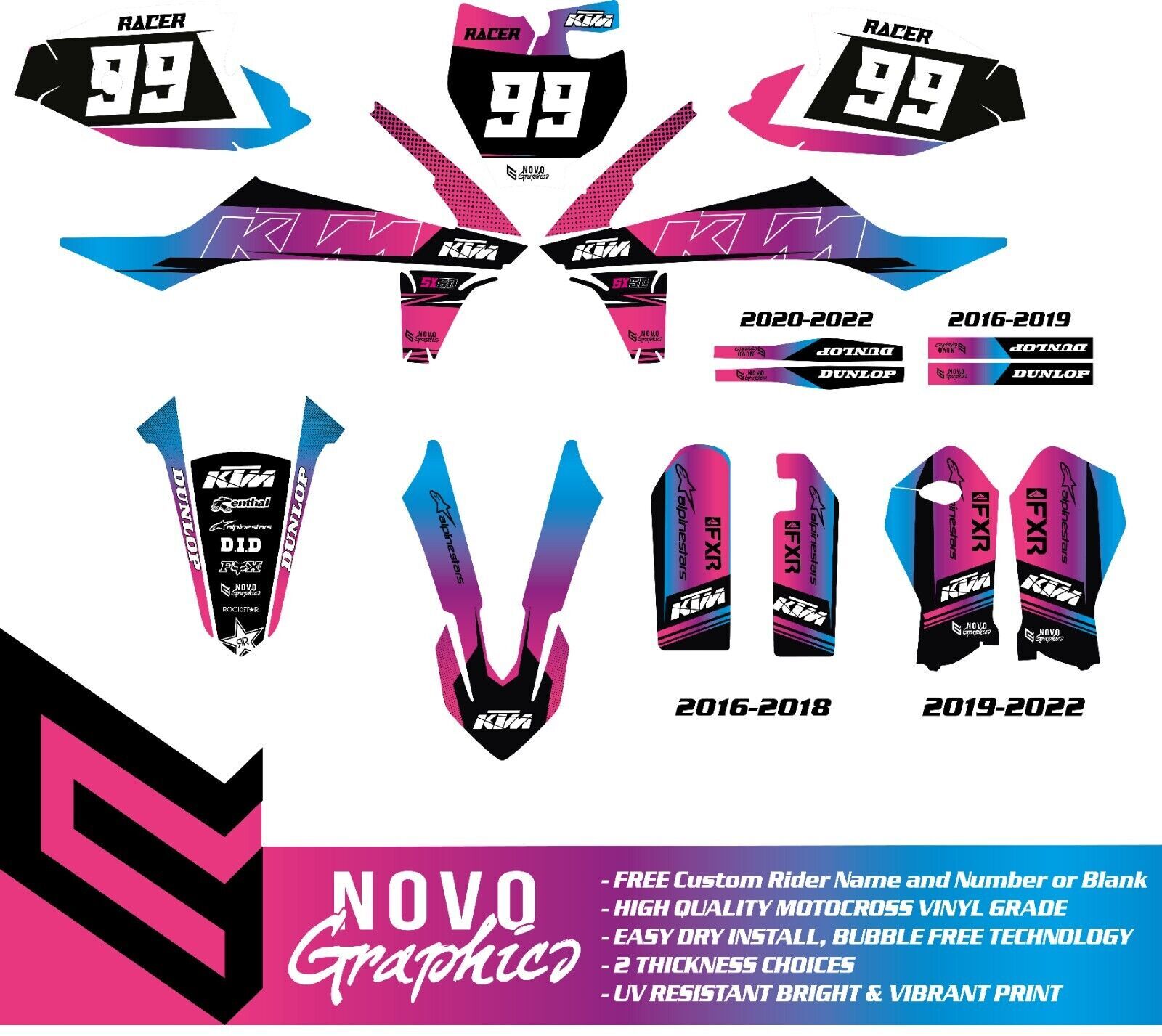 KTM SX 50 GRAPHIC KIT SX50 MX MOTOCROSS DECAL 2016 2017 2018 2019 2020 ...