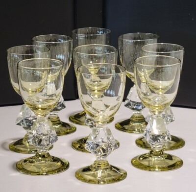 9 Bryce Brothers Glass Aquarius Citron Cordial Glass | eBay