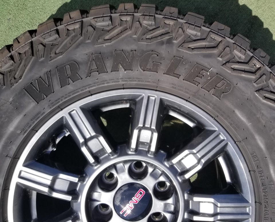 New Factory GMC Sierra AT4X Charcoal Gray Wheels Off-Road Tires OEM GM ...