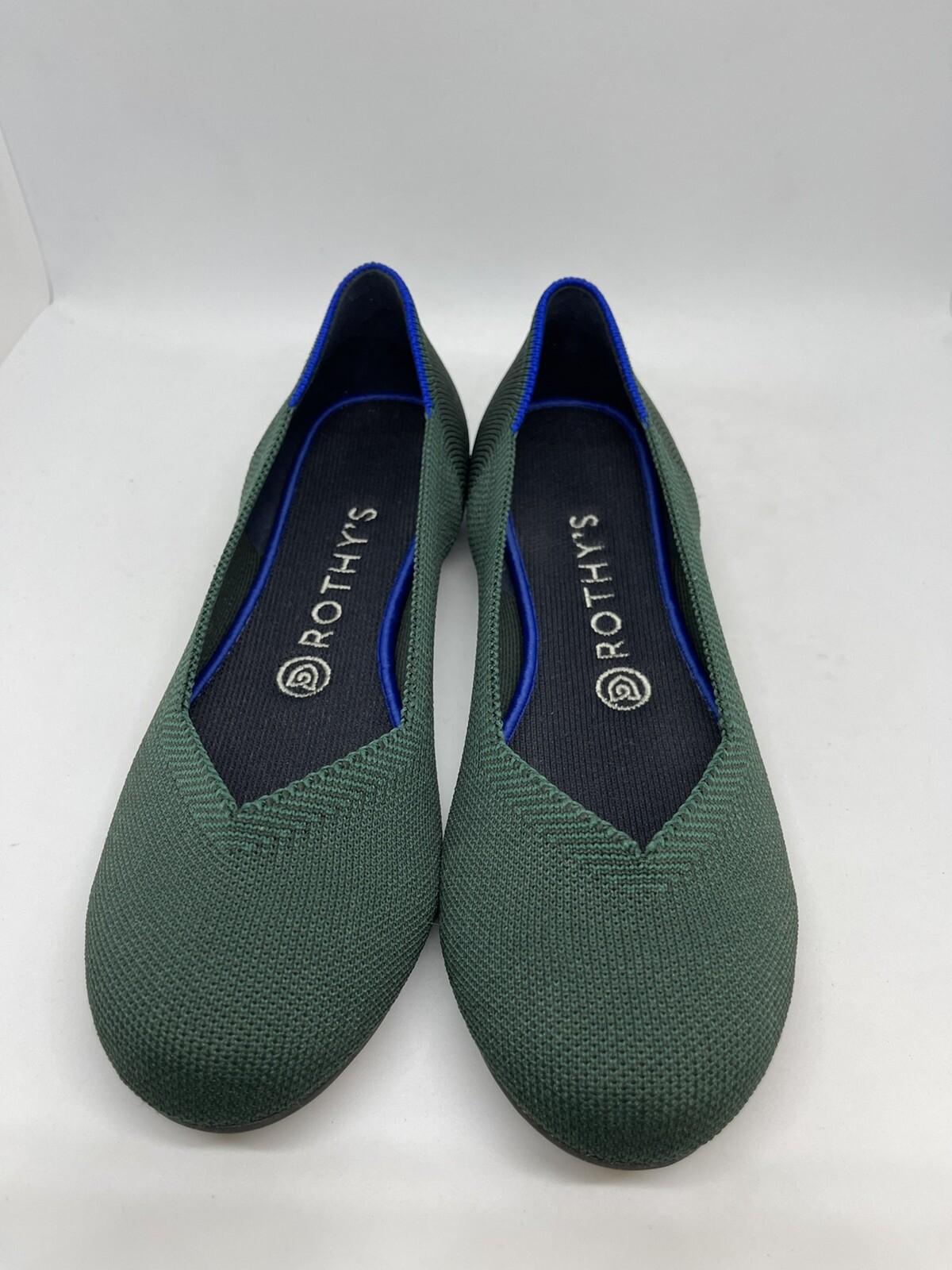 RARE MINT Rothys The Flat Retired Women US 8.5 Green … - Gem