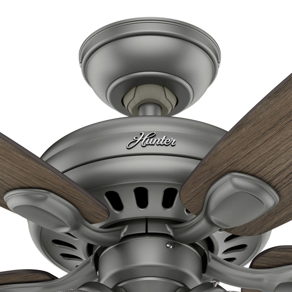 Hunter Fan 52 inch Casual Matte Silver Ceiling Fan with Light Kit and ...