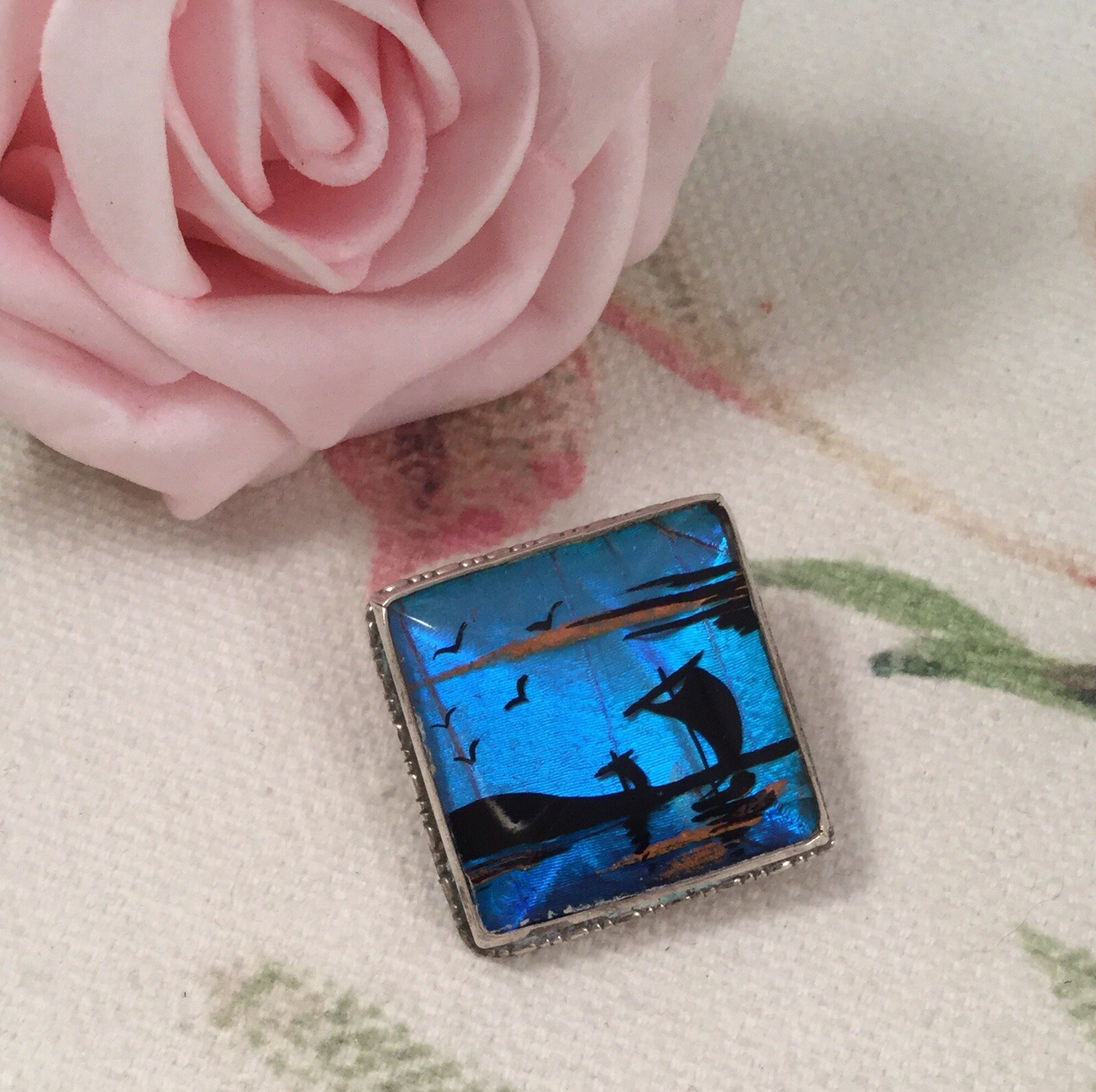 Antique Jewelry TLM Butterfly Wings Sterling Silver B… - Gem