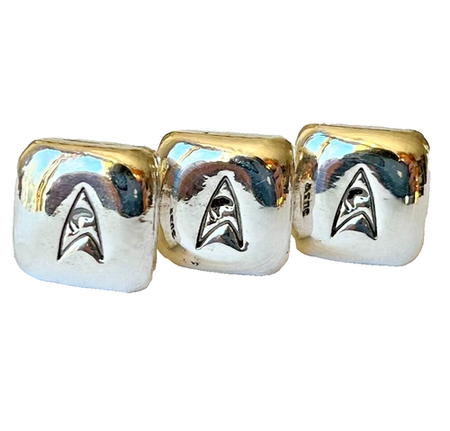 1 oz SILVER .999 three STAR TREK SPOCK logo hand poured bar 99.9% YOU ...