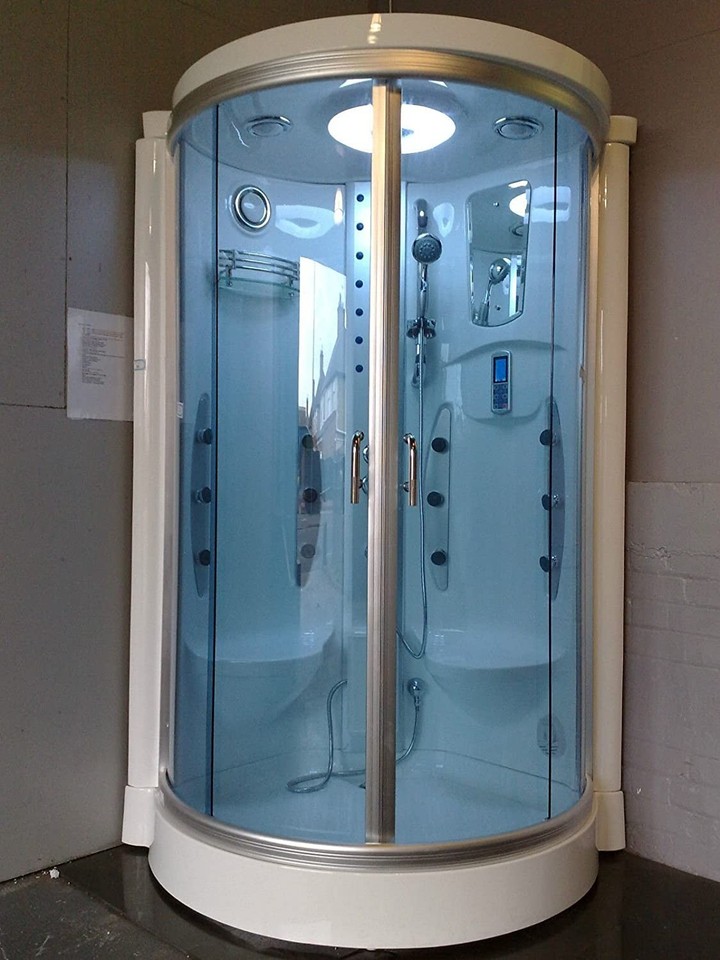 SHOWER CUBICLE TWO PERSON STEAM ROOM CABIN ENCLOSURE AZURA GLASS ...