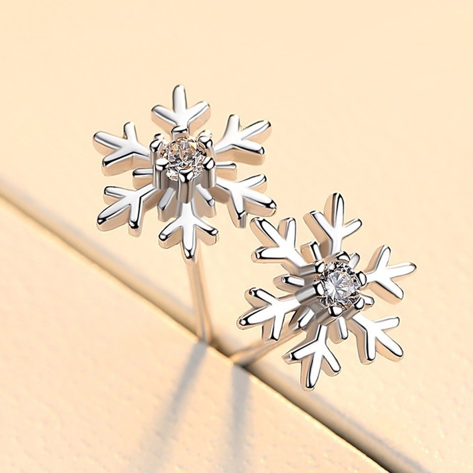 Women Earrings Christmas Gift Elegant Simple Snowflake Pattern Ear ...