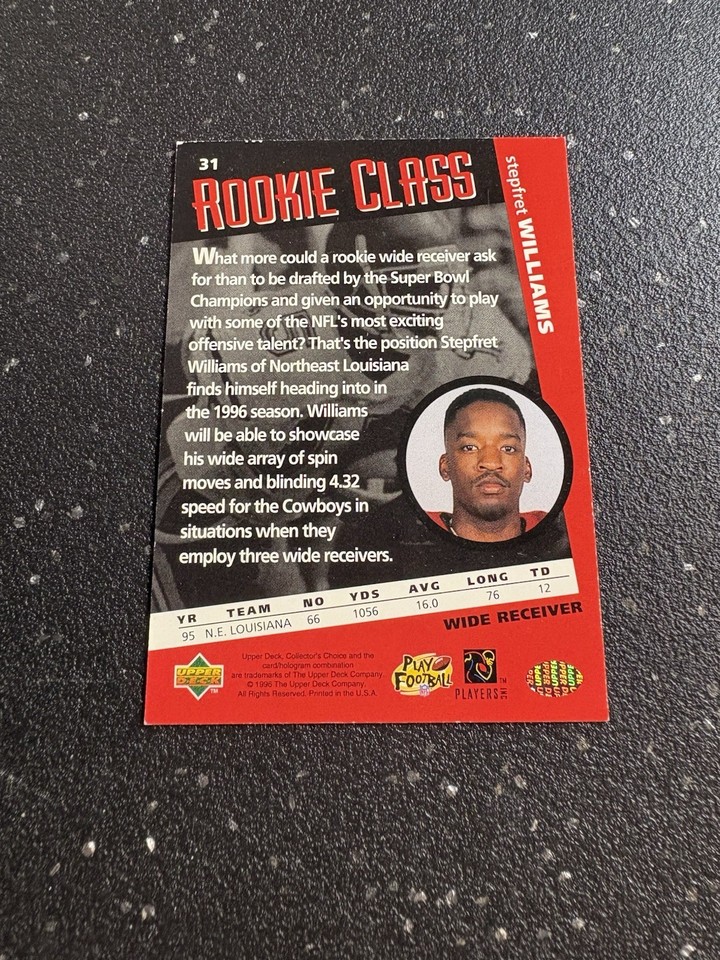 1996 Upper Deck Collector's Choice - Rookie Class Stepfret Williams #31 ...