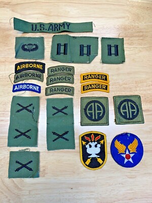 LOT of 22 Vintage U.S. Army Military Patches (Airborne/Ranger/Jump Wing ...