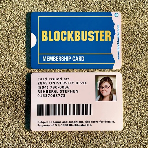 Blockbuster Membership Card - Customizable Details with name or photo ...