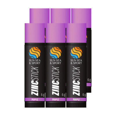 Sun Sea and Sport Purple Zinc Stick 6 x 6g Water-Resistant for Outdoor ...