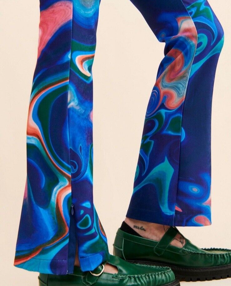 PSYCHEDELIC PANTS BURNING MAN GROOVY FESTIVAL DISCO RETRO HIPPIE 70s ...
