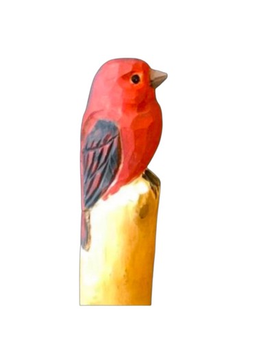 New Redbird Bluebird Owl Eagle Bear Walking Stick Cane Wood Hand Carved ...