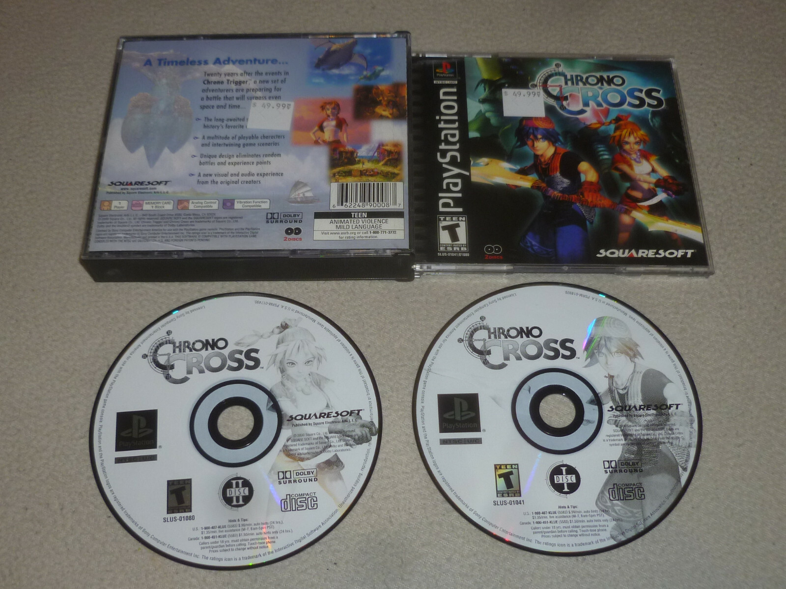 PLAYSTATION PS1 VIDEO GAME CHRONO CROSS W CASE SQUARESOFT RPG ROLE ...