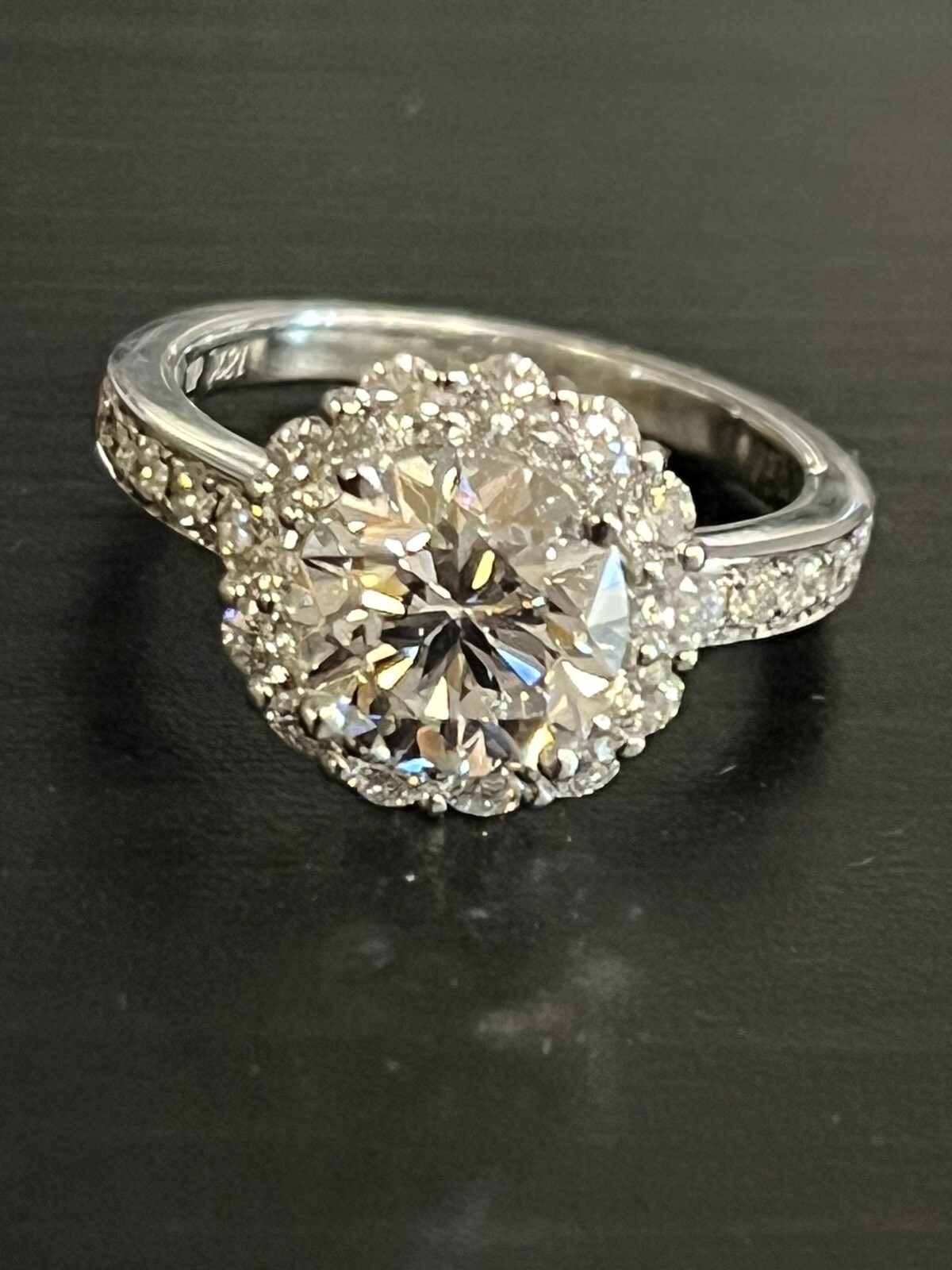 18KW.Gold Ring with 2.13ct.Lab Created and 0.79ct.Natural Dia.by Simon G US Made | eBay