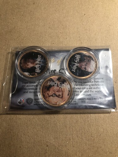 Set Of Three Harry Potter Coins Tokens - 1967 Great Britain Half Cents ...