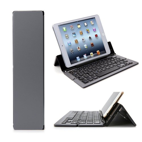 Portable Bluetooth Wireless Keyboard W/Kickstand Holder For iPad iPhone ...