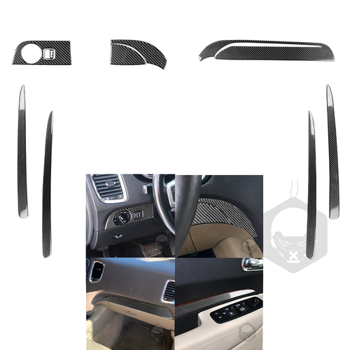 9Pcs Real Carbon Fiber Interior Dashboard Cover Trim For Dodge Durango ...