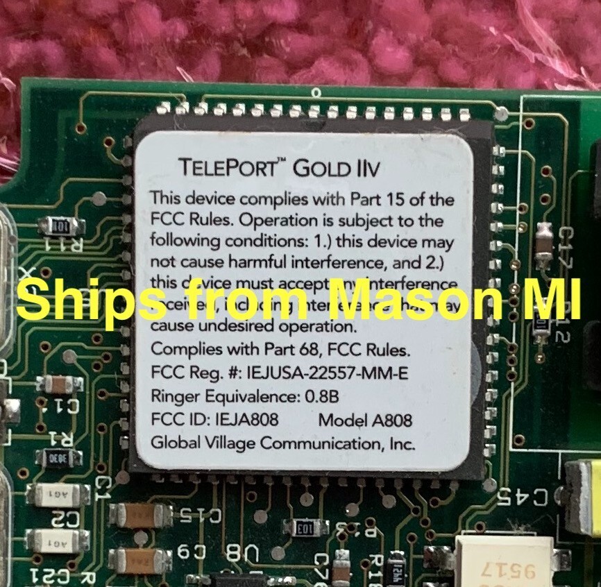 A808 Global Village Teleport Gold IIv Internal Modem Card | eBay
