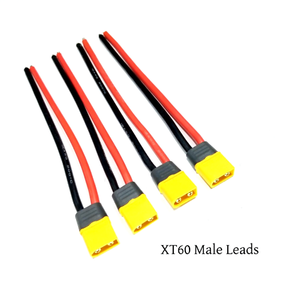 RCP (4) MALE XT60 ESC/BATTERY PLUG DISCHARGE LEADS Amass Connectors | eBay