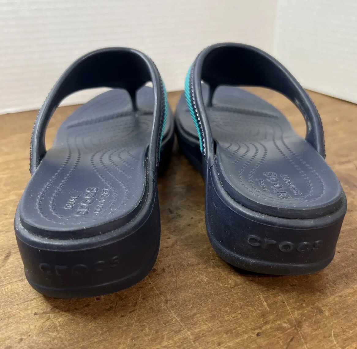 Crocs Women’s Monterey Striped Beaded Wedge Flip Flops dual comfort ...