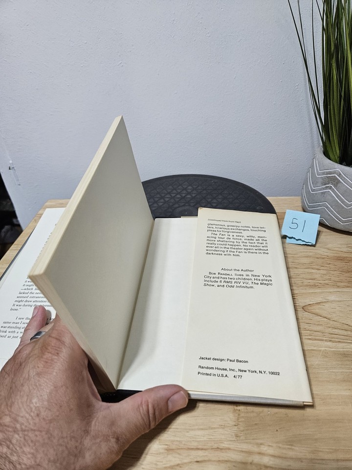 The Fan by Bob Randall 1977 First Edition Hardcover Dust Jacket | eBay