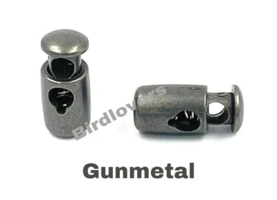 QUALITY GUN METAL BARREL TOGGLE SPRING STOP SINGLE HOLE CORD LOCKS ...