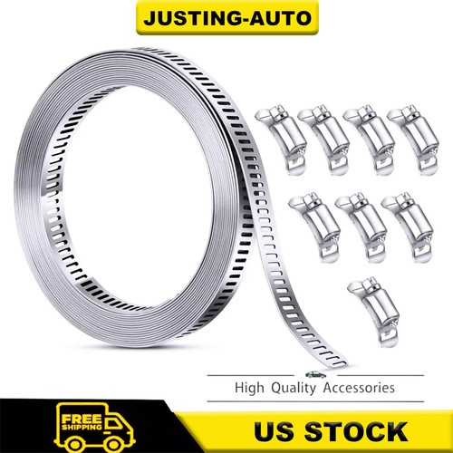 11.5FT Adjustable Large Hose Clamps Worm Gear Stainless Steel Clamp&8 ...