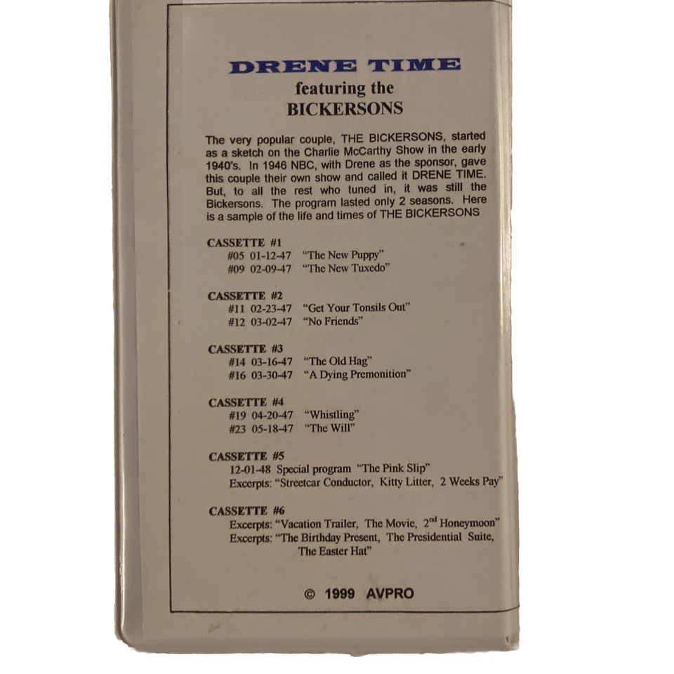 Drene time featuring the Bickersons cassette Cassette Tape 1999 | eBay