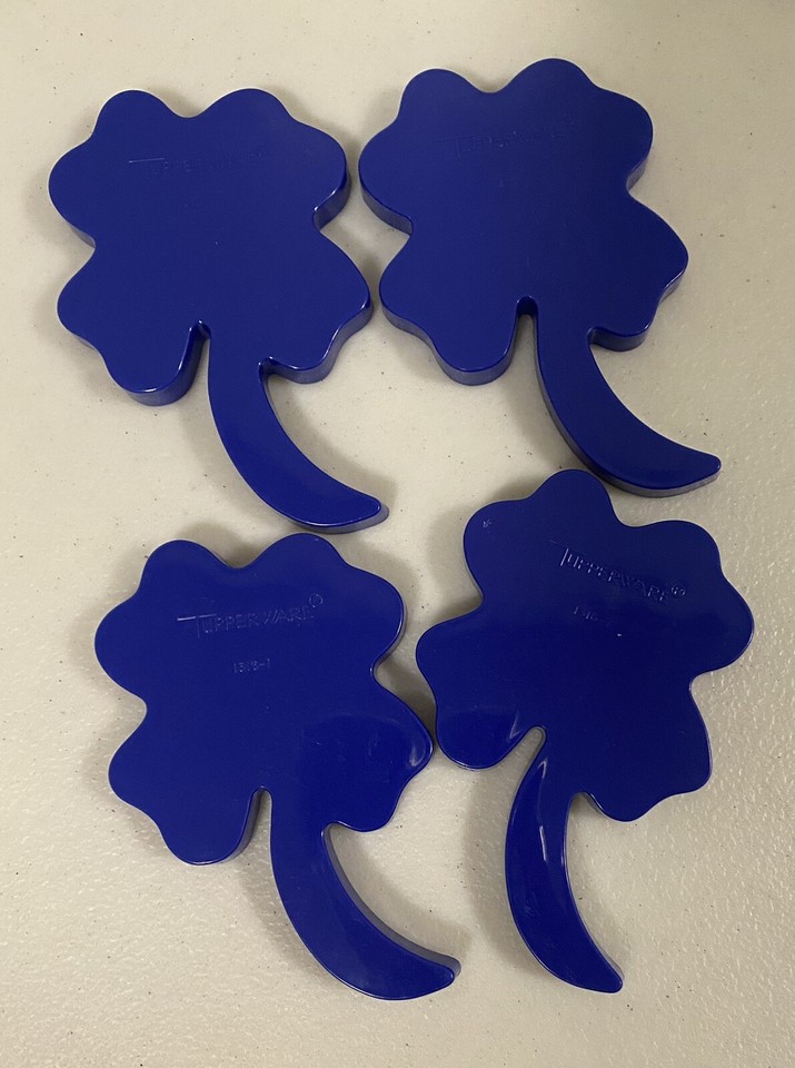 Four Tupperware Blue Clover Shamrock Cookie Cutters | eBay
