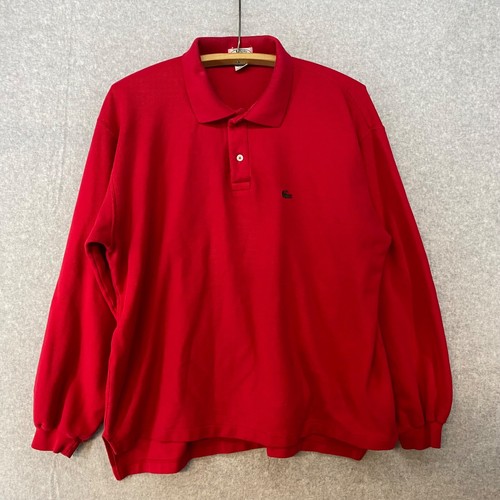 Vintage XL Izod Lacoste Polo Shirt Red Long Sleeve 100% Cotton | eBay
