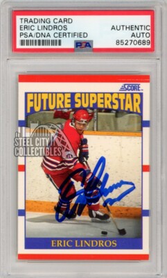 Eric Lindros 1990-91 Score USA Autograph Rookie Card #440 PSA/DNA | eBay