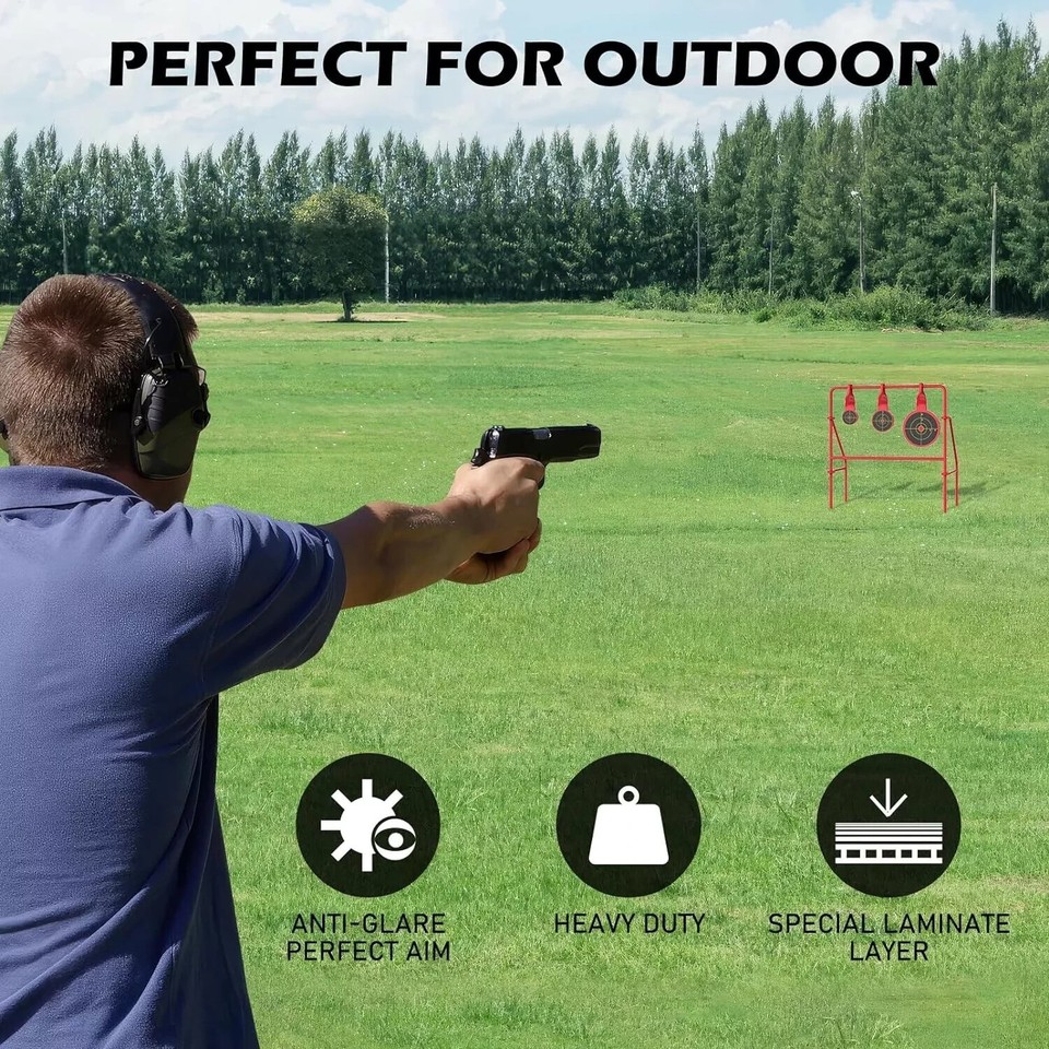 Durable Spinning Shooting Targets - Foldable Steel Design for .22 ...