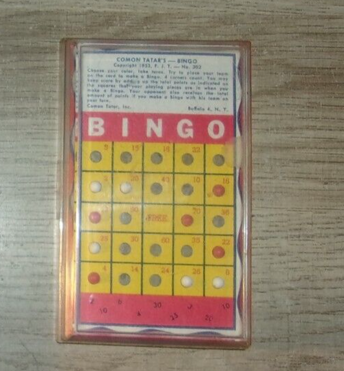 Vintage 1953 Comon Tatar Handheld Bingo Skill Deterixty Game Jiggle ...