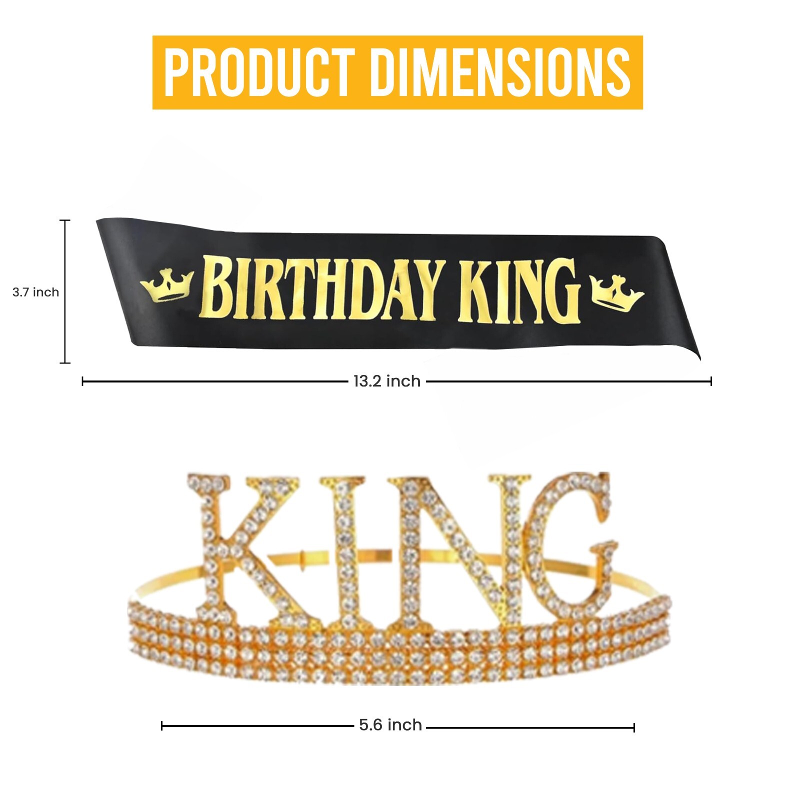 Birthday Crown Sash Set with Bling Water Bottle | Reusable Insulated ...
