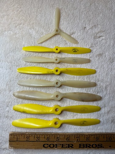 VTG LOT of 8 Control Line Model RC Airplane Nylon PROPS Tornado MIXED ...