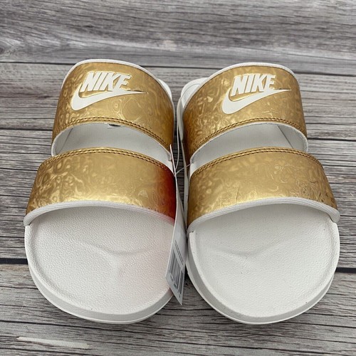 Nike Slides Womens White Gold Offcourt Duo Sandals DC0496-701 Size 10 ...