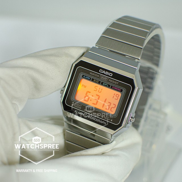 Casio Men's Super Slim A700 Watch Stainless Steel Glass Silver for sale ...