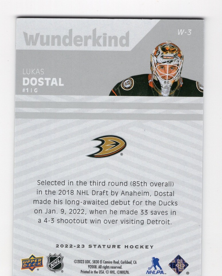 Lukas Dostal Wunderkind card W-3 2022-23 UD Stature | eBay