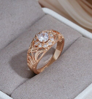 Elegant 585 RG Rose gold Rose gold with zirconia 2.8 gr ring ( size : 8 ...