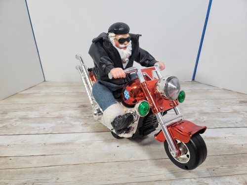 Christmas Motorcycle Santa Claus Born To Be Wild Animated Musical Light ...