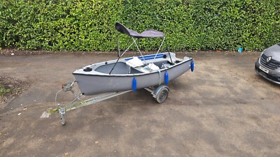 4.2m Rowing boat fishing boat new engine 14ft + trailer + engine ready ...